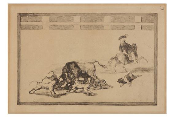 Francisco José de Goya y Lucientes | They loose dogs on the bull (Echan ...