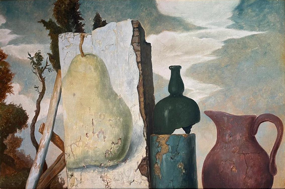 Samuel Bak | Still life with Wallpainting (1933) | MutualArt