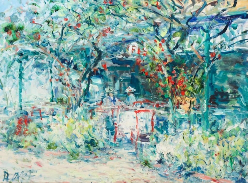 Duane Alt | Impressionistic scene of ladies seated at a garden ...