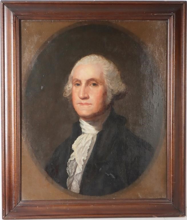 Gilbert Stuart | George Washington in black velvet suit with white lace ...