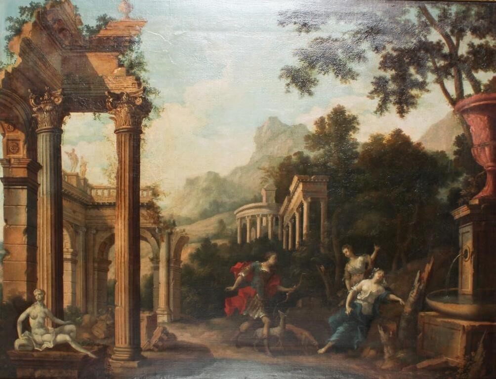Giovanni Paolo Pannini | Architectural capriccio with ancient ruins and ...