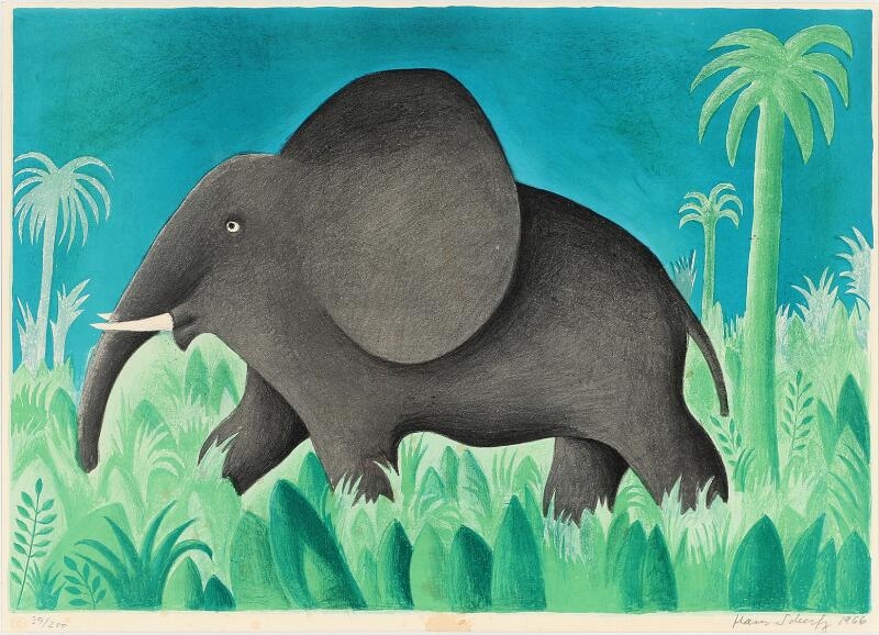 Hans Christian Scherfig | Ensom Elefant (1966) | MutualArt