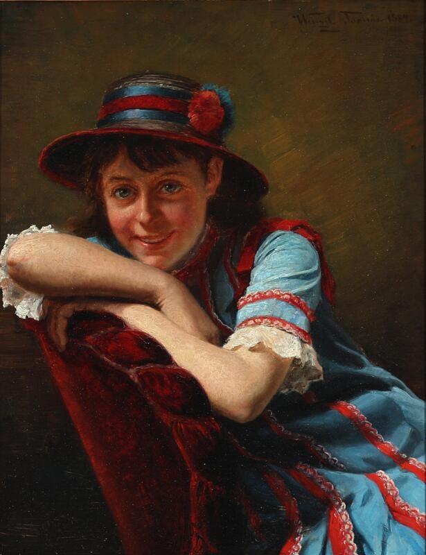 Wenzel Tornøe | Portrait of a fair-haired boy at a fence (1884) | MutualArt