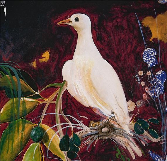 Brett Whiteley | White Dove in Avocado Tree | MutualArt