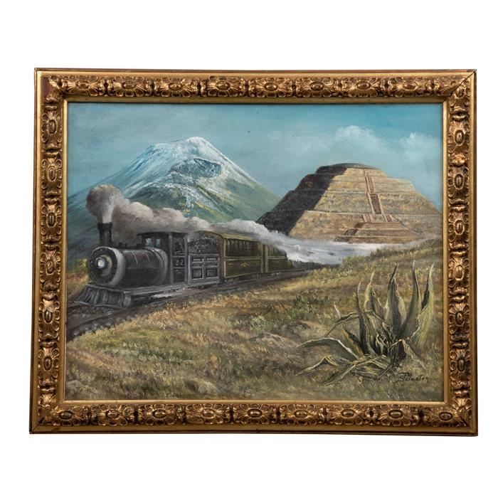 Carlos Pelestor | Paisaje con locomotora | MutualArt