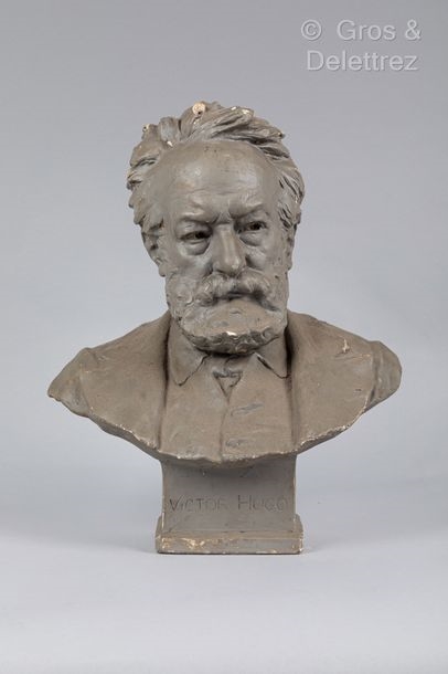 Louis-Ernest Barrias | Bust of Victor Hugo Proof in grey patinated ...