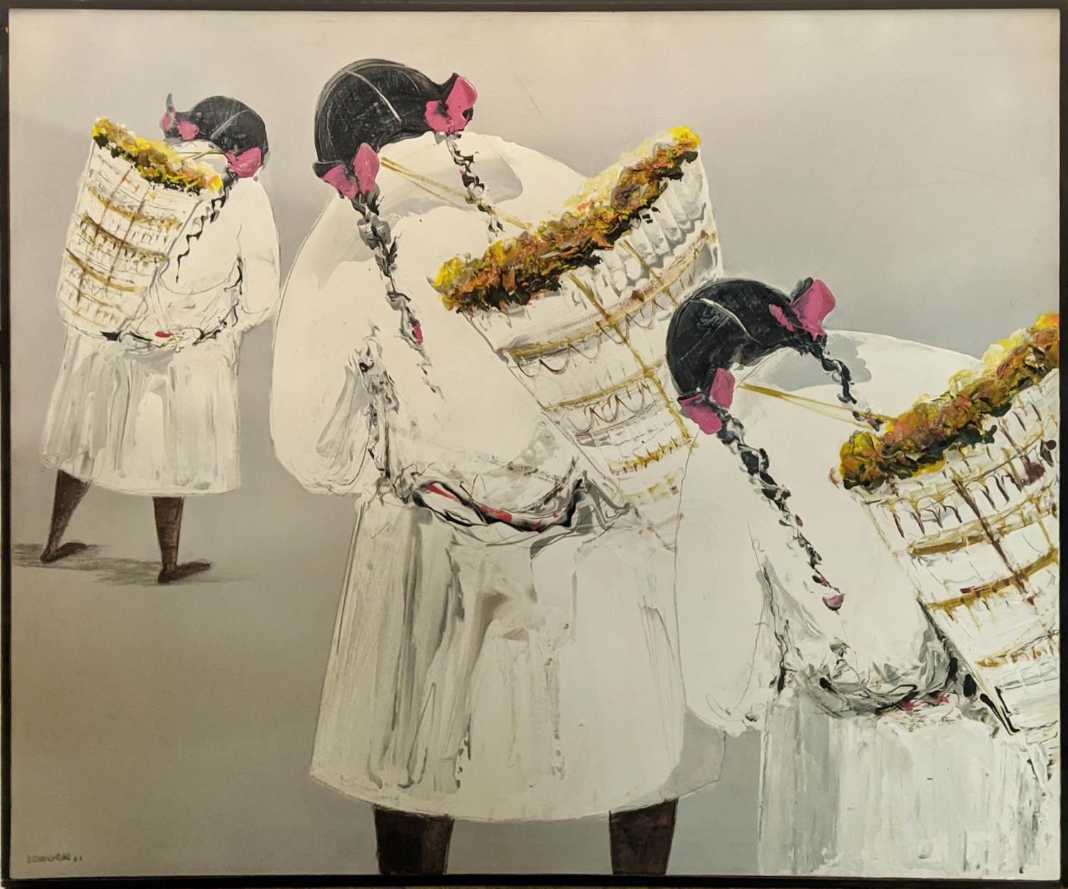 León Belaunzarán | 'Young Women with Baskets' | MutualArt
