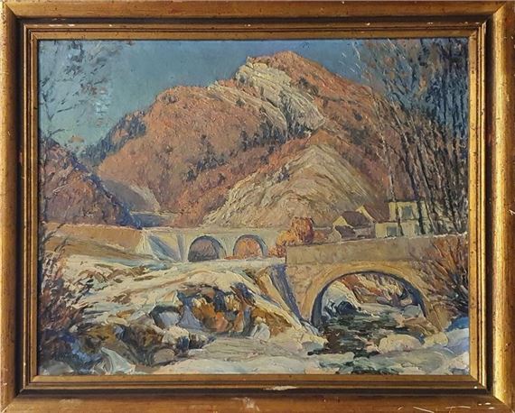 A. Muller | Bridge in the mountains | MutualArt