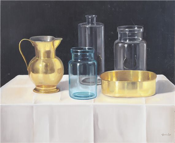 Andras Gombar | Pitcher with Water Vessels Still Life (Circa 1965 ...