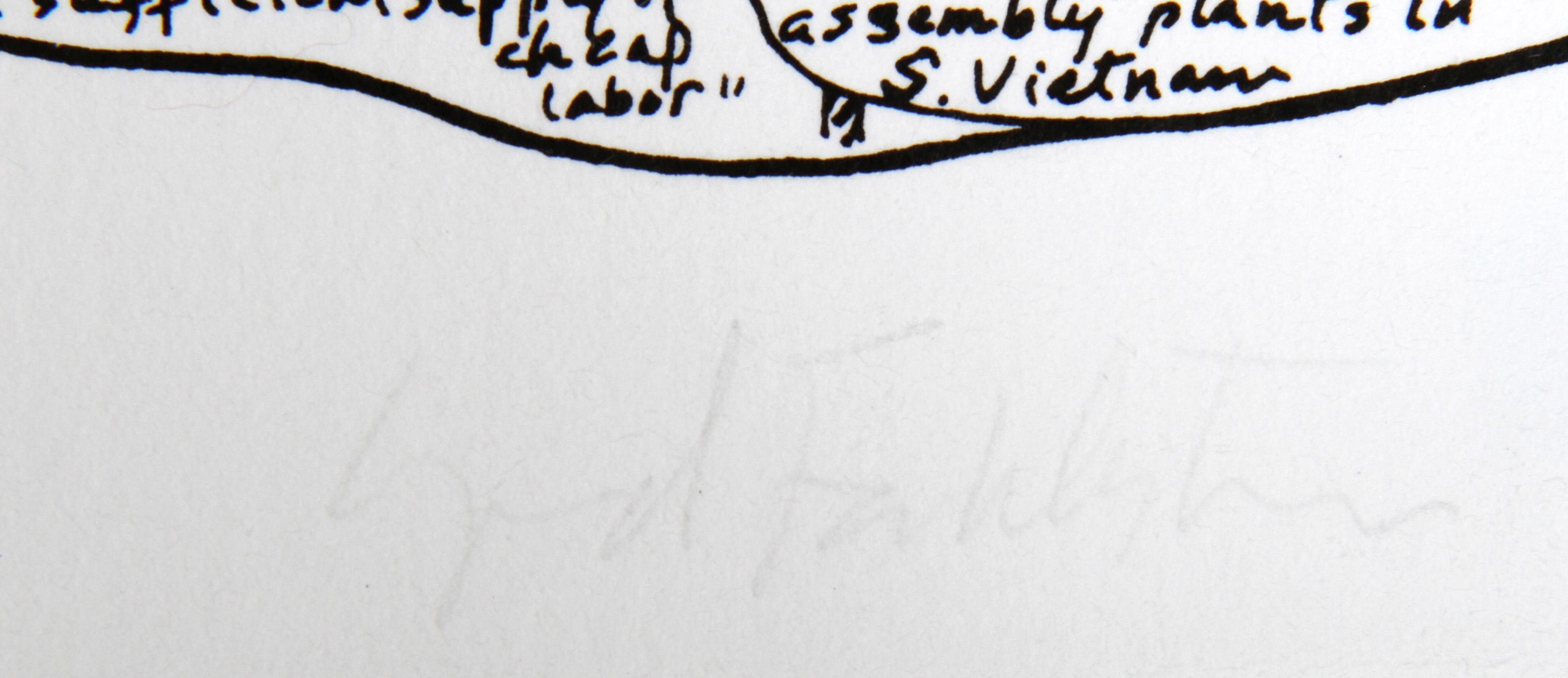 Öyvind Fahlström | Sketch for World Map (1972) | MutualArt