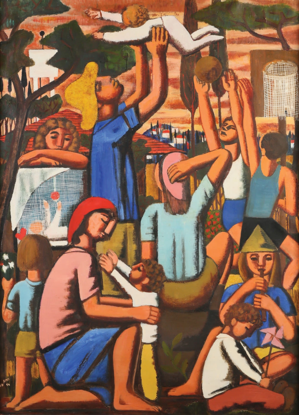 Yohanan Simon | Figures in the Kibbutz (1954) | MutualArt