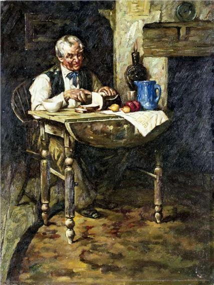 Hemu Savon | Old Man at Table | MutualArt