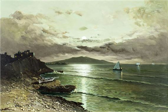Antonio Torrielli | Moonlight Coastal Seascape | MutualArt