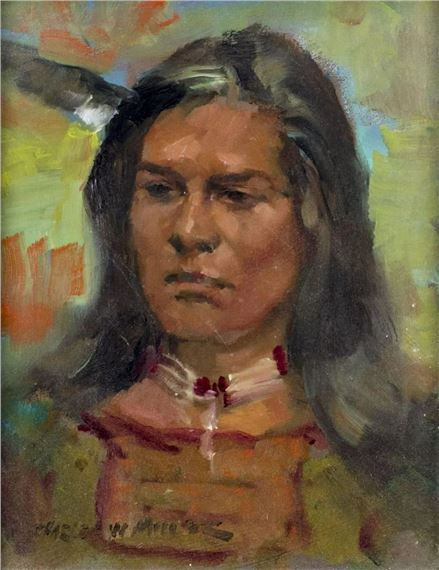 Charles Miller | Portrait of Indian Man (1991) | MutualArt