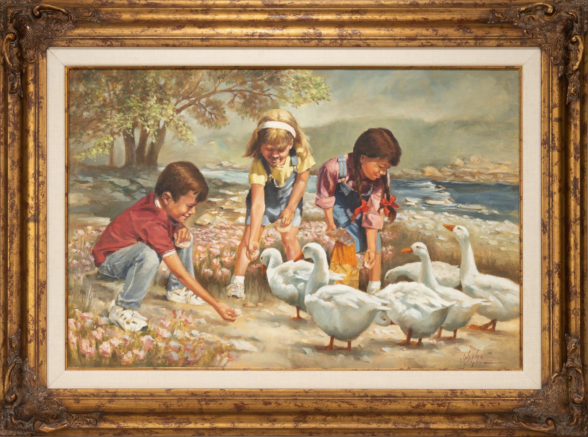 Jay Hester | Children with Geese | MutualArt