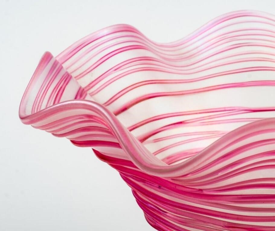 Frederick Carder | Carder Steuben Verre de Soie and Rose Rib Vase ...