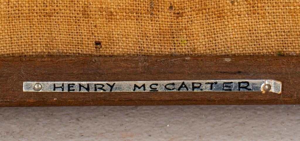 Henry Bainbridge McCarter | landscape oil on canvas depicting two houses with mountains in the ...