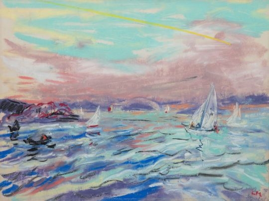 Lothar Malskat | Blick vom Süllberg auf die Elbe in Hamburg | MutualArt