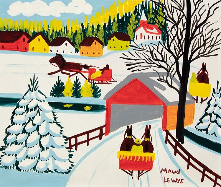 Maud Lewis | Covered Bridge in Winter | MutualArt