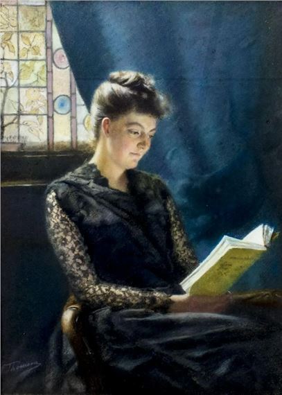 W. Thomson | Woman Reading Book | MutualArt