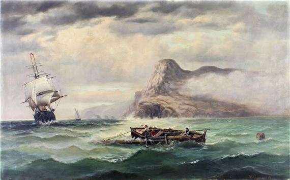 William Torgerson | Seascape with Fishing Boat (1883) | MutualArt