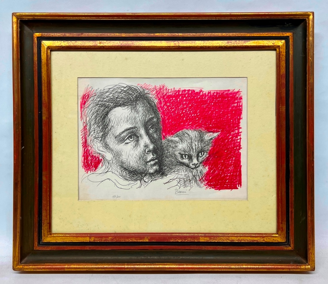 Antonio Berni | Personaje y gato | MutualArt