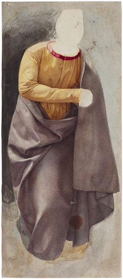 Johann Friedrich Overbeck | Study of the garments of a female figure ...