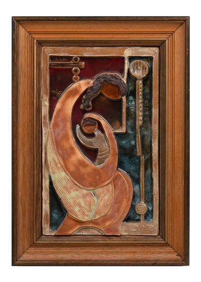 Ruth Factor | RUTH FAKTOR GLAZED MOTHER AND CHILD PLAQUE | MutualArt