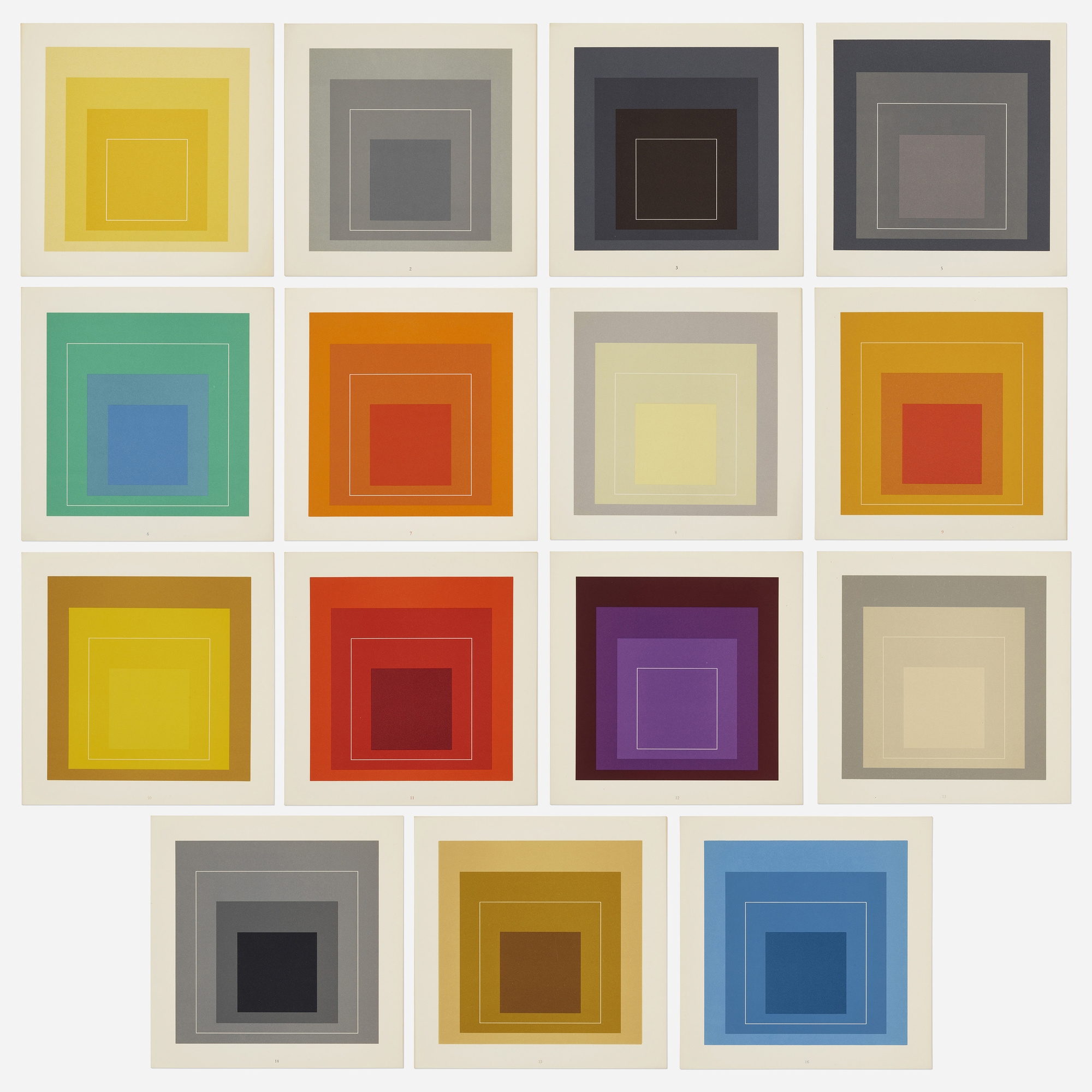 Josef Albers | White Line Squares sample portfolio (1966) | MutualArt