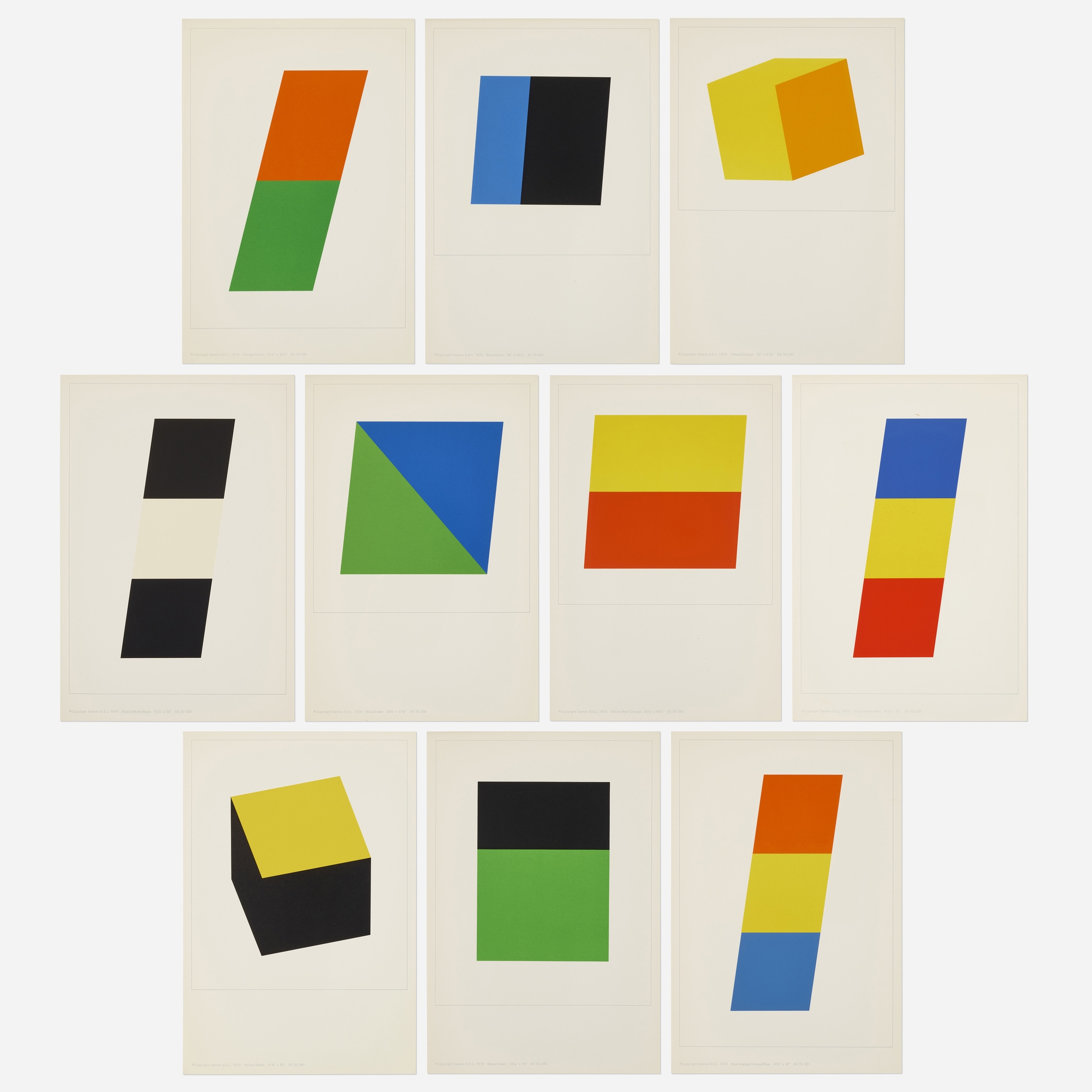 Ellsworth Kelly | Sample portfolio (ten works) (1970) | MutualArt