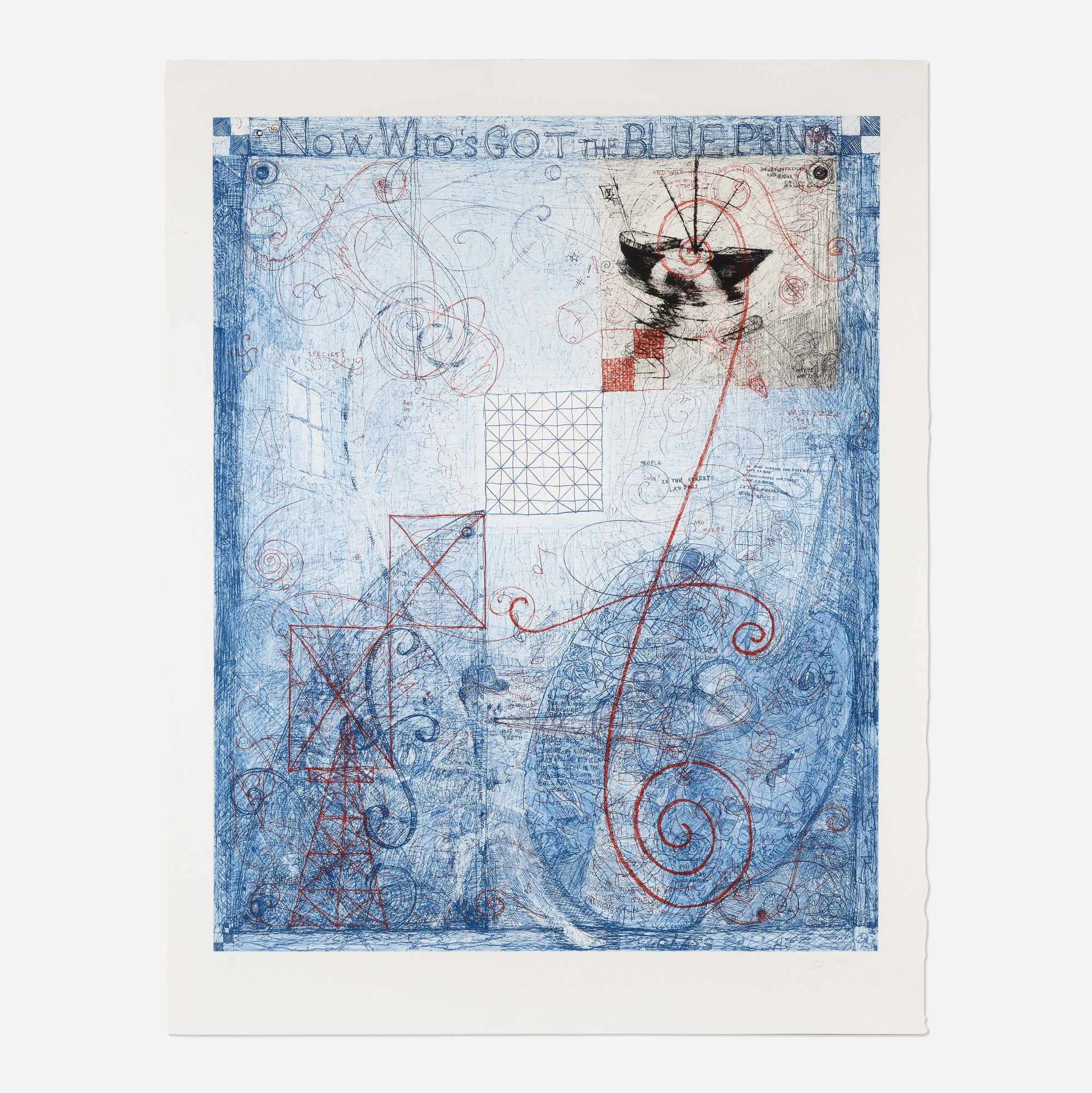 William T. Wiley | Now Who's Got the Blueprints (1989) | MutualArt