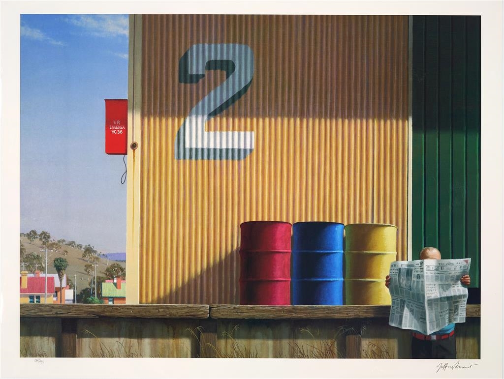 Jeffrey Smart | Morning, Yarragon siding | MutualArt