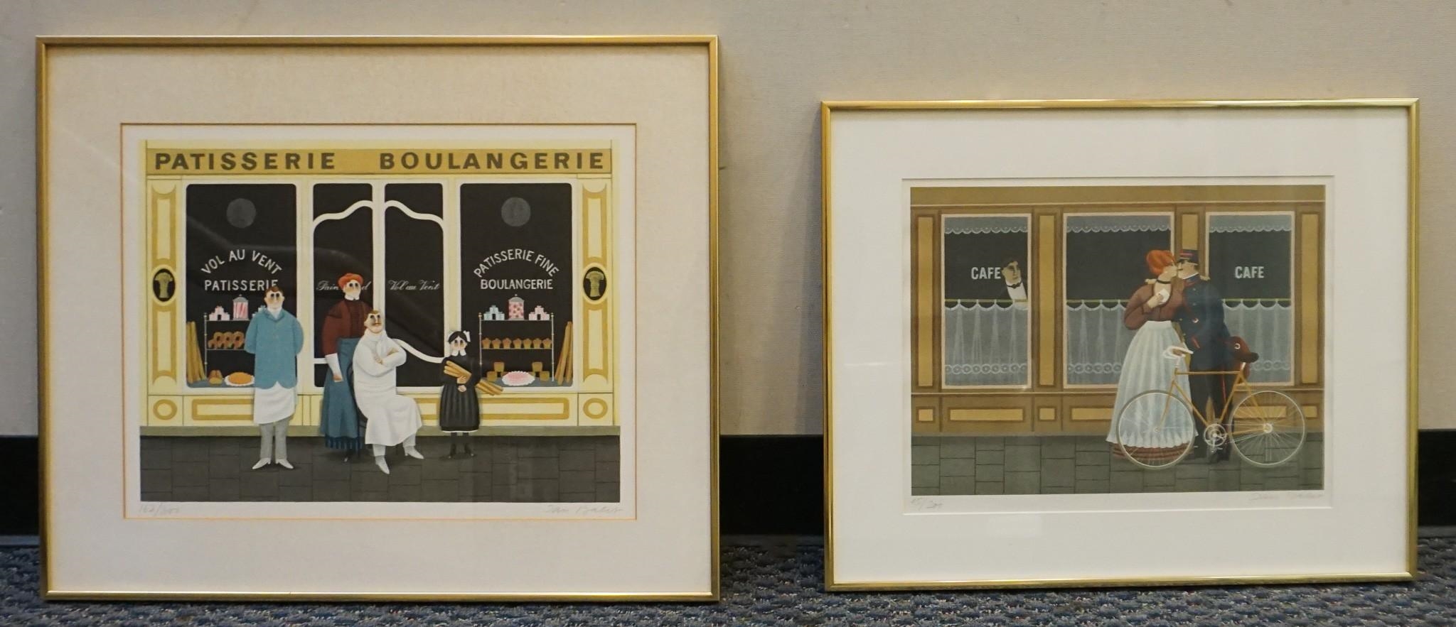Jan Balet | Figures Outside the Patisserie Boulangerie and Romance ...
