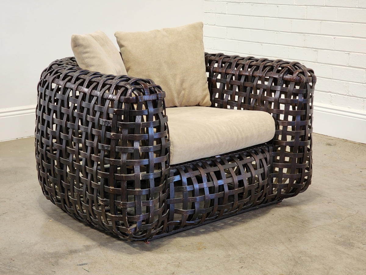 Kenneth Cobonpue | Woven tub chair with cushion by Kenneth Cobonpue (h ...