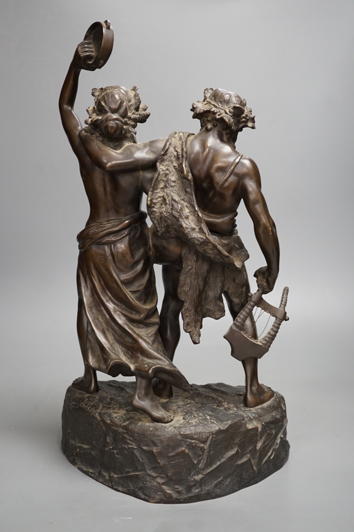 Carl Brose | a bronze group of Bacchus and a Bacchante | MutualArt