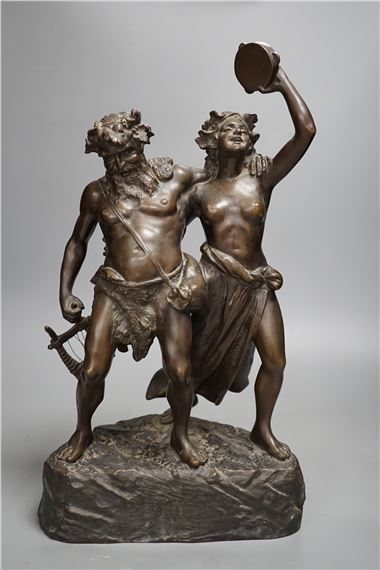 Carl Brose | a bronze group of Bacchus and a Bacchante | MutualArt