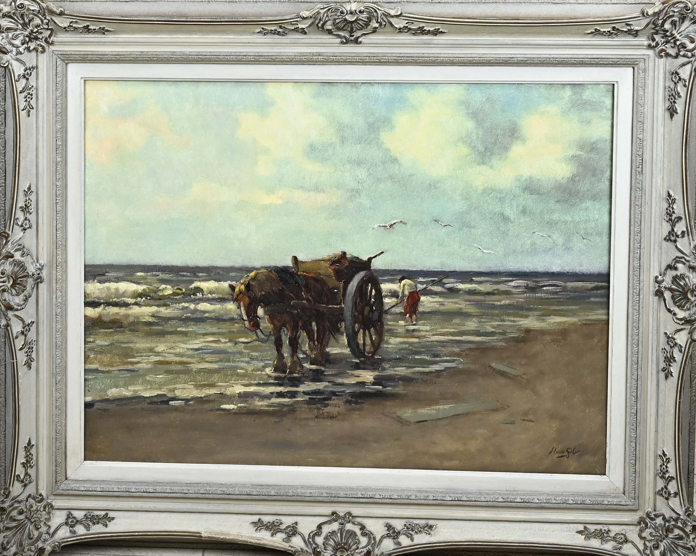 Arnout Van Gilst | Hollandse schelpenvisser op strand | MutualArt