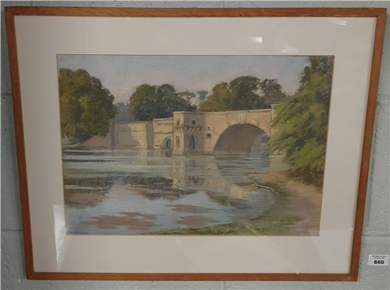 R. Steele | Pastel of a bridge scene | MutualArt