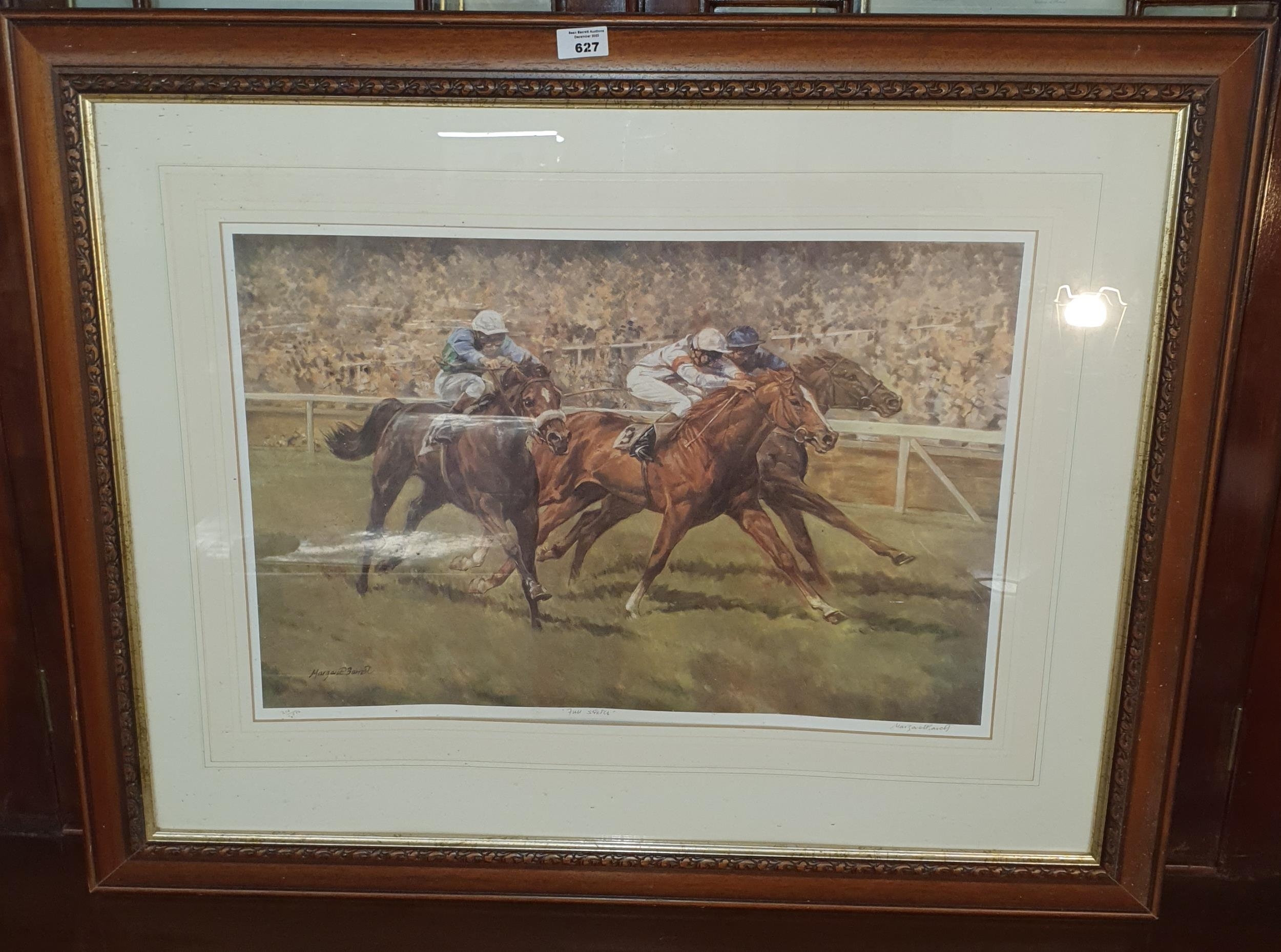 Margaret Barrett | Print of Racehorses in full flight | MutualArt
