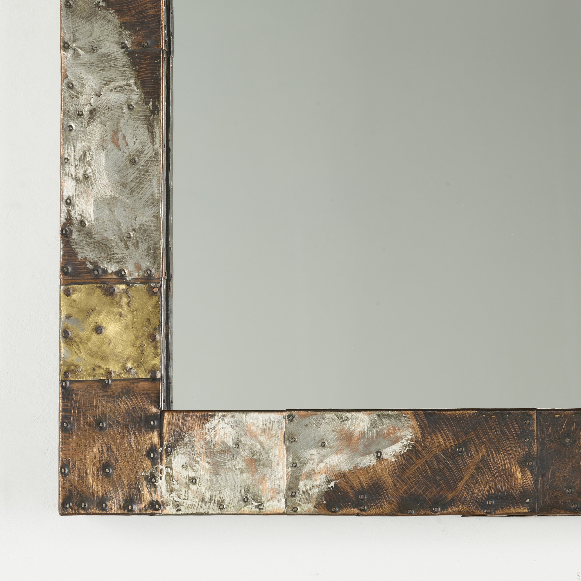 Paul Evans | Patchwork wall-hanging shelf and mirror, models PE 17 and PE (Circa 1968) | MutualArt