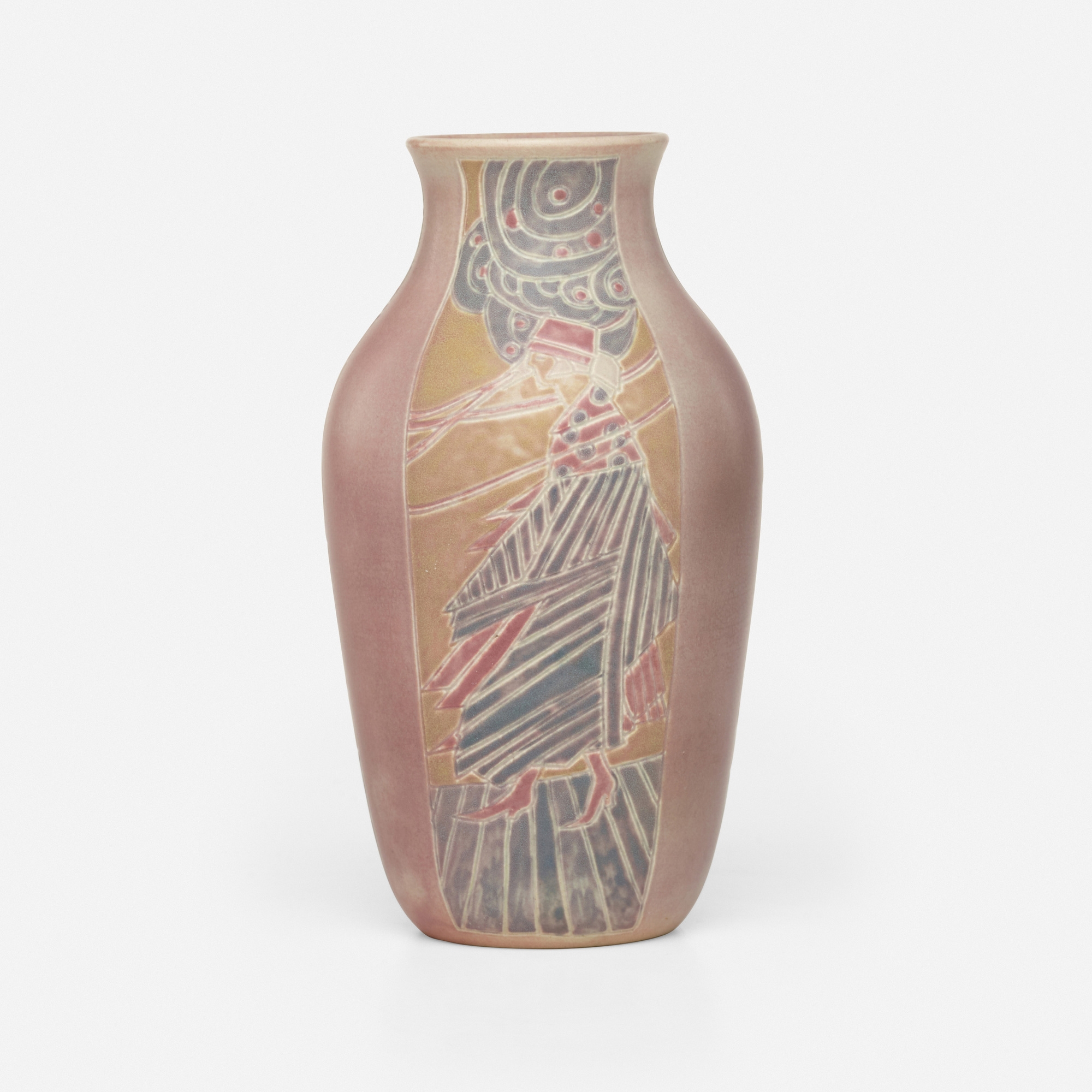 Elizabeth Overbeck | Exceptional vase with Art Deco figure (Circa 1925 ...