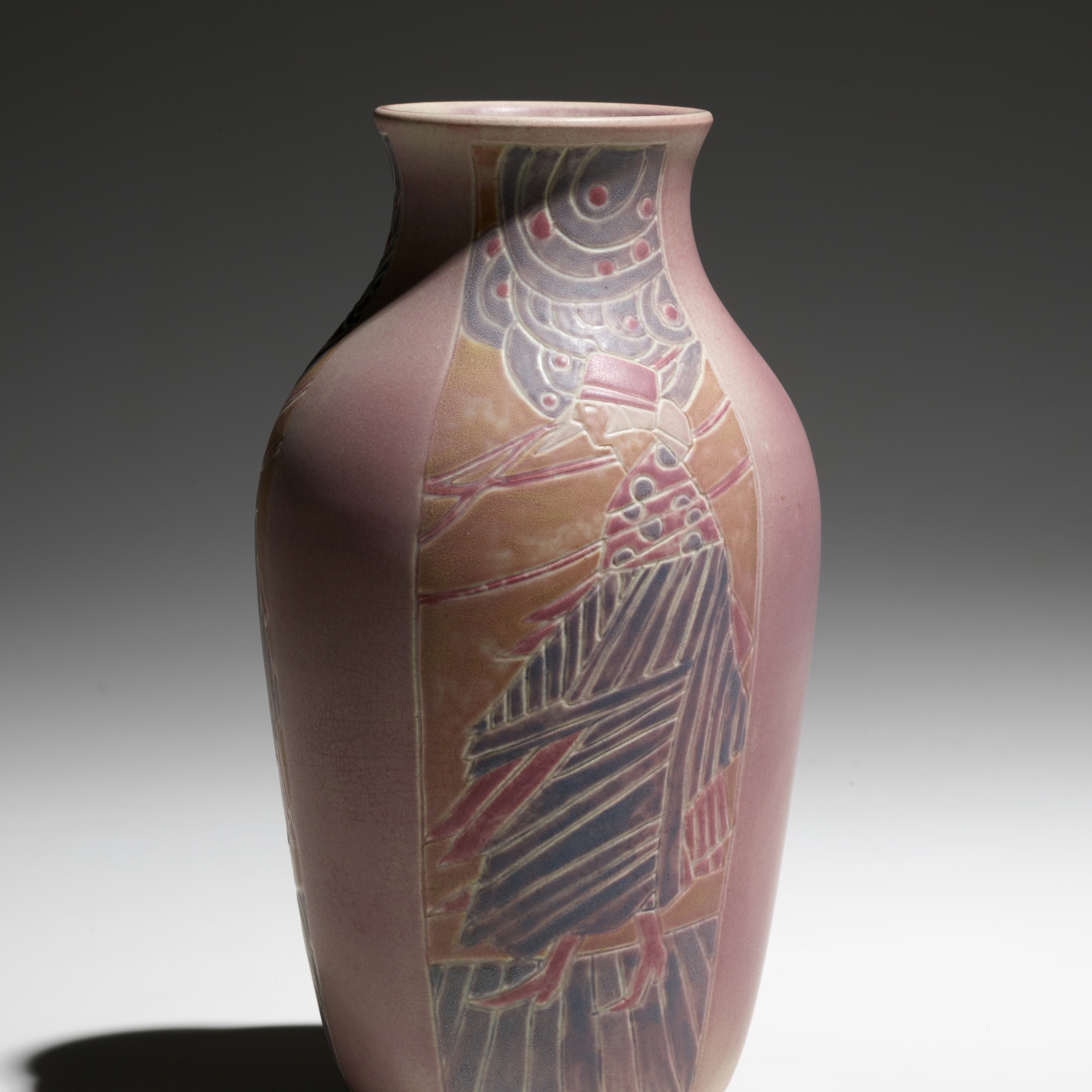 Elizabeth Overbeck | Exceptional vase with Art Deco figure (Circa 1925 ...