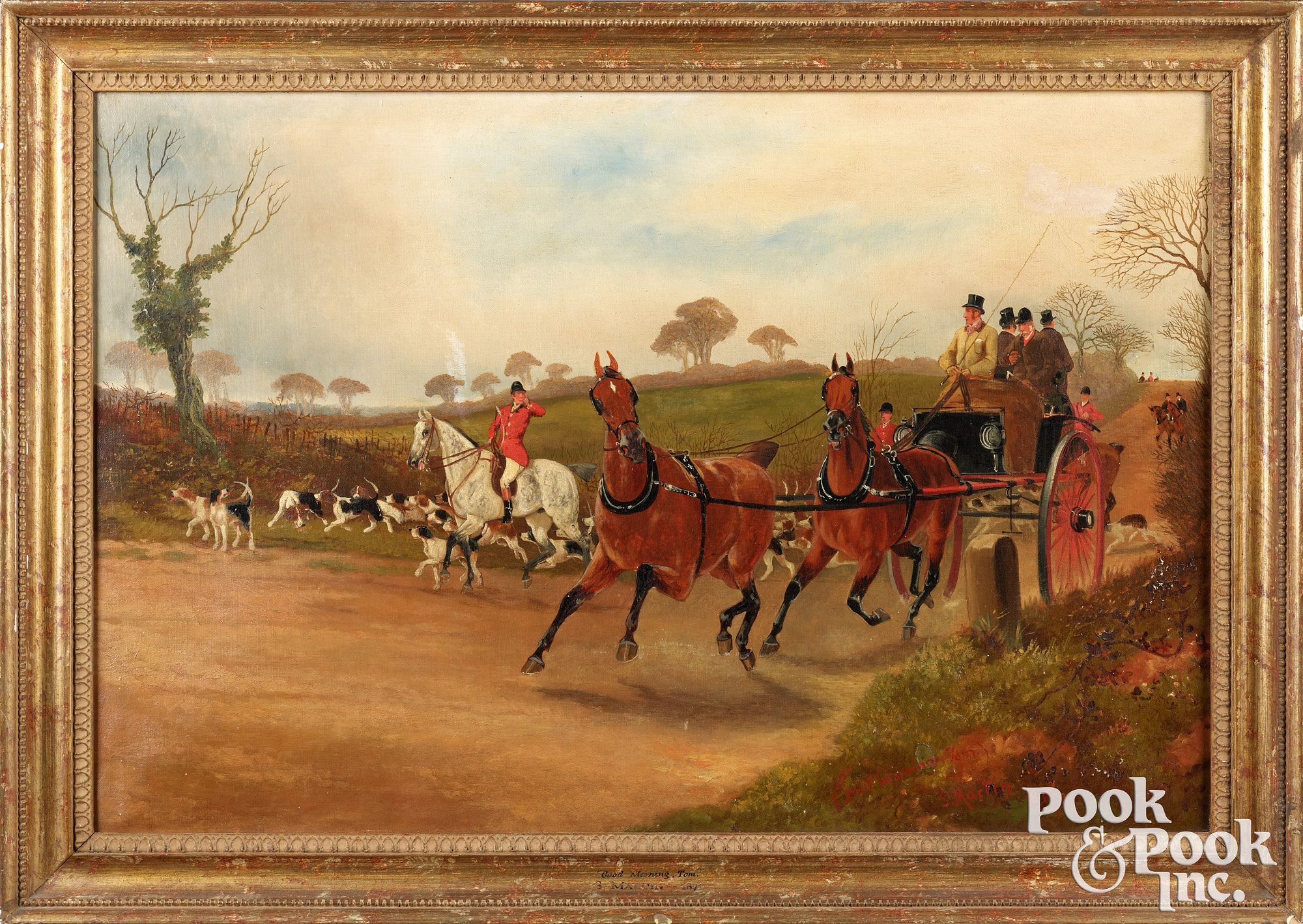 Sylvester Martin | fox hunting scene with coach | MutualArt