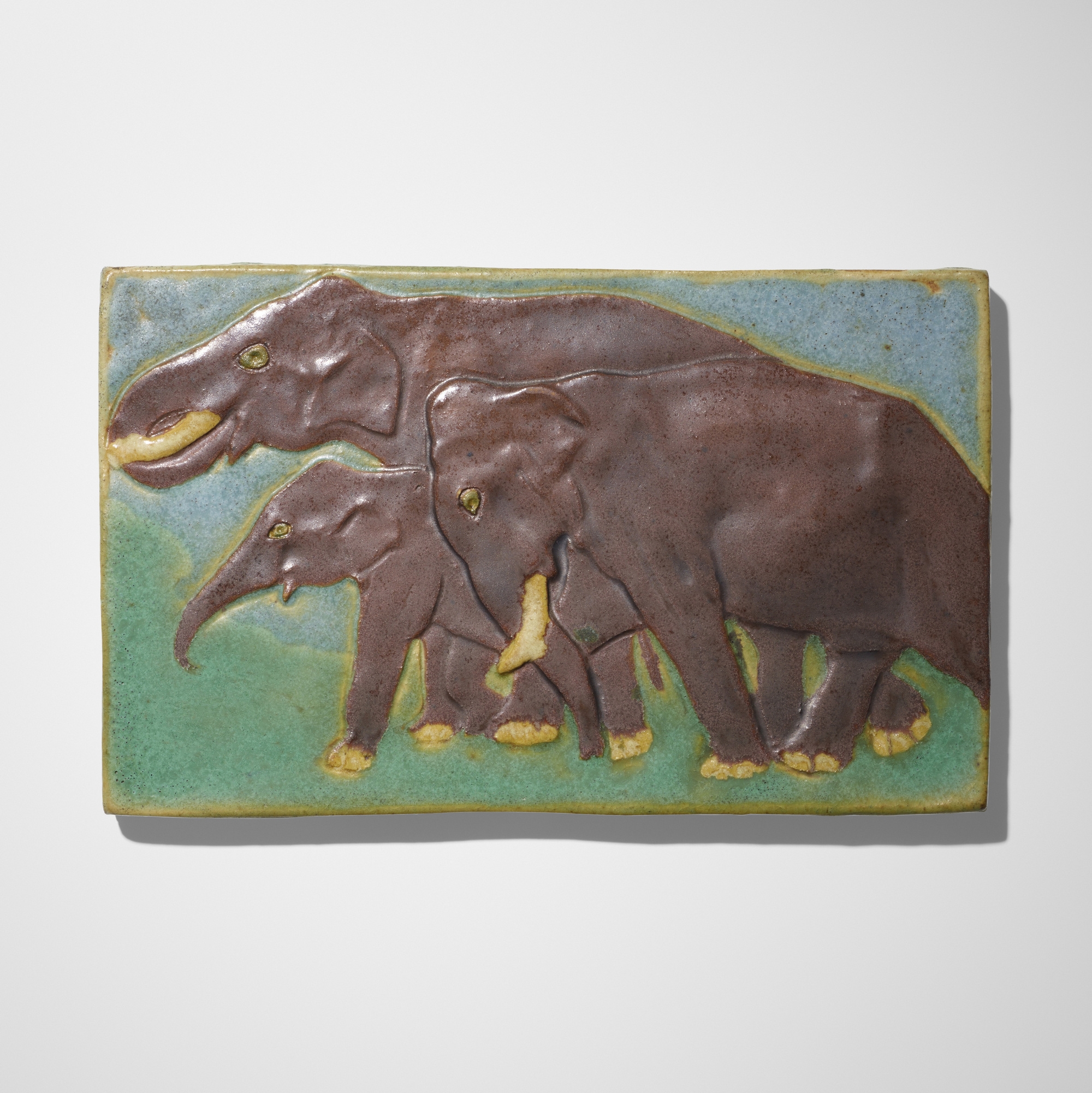 Frederick G. R. Roth | Rare tile with elephants (Circa 1907) | MutualArt