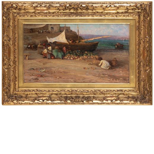 Alceste Campriani | Venditrice di frutta sulla spiaggia | MutualArt