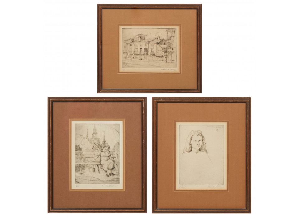 Knute Heldner | Portrait of a Girl; View of the French Quarter ...