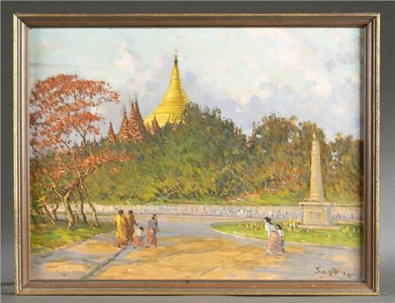 San Win | Ceremony at Shwedagon Pagoda (1978) | MutualArt