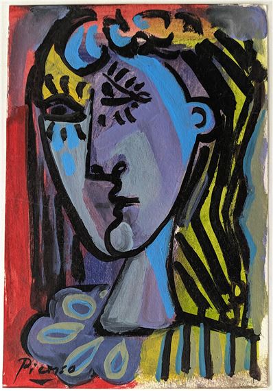 Pablo Picasso | Vintage Gouche Watercolor Cubism Signed Picasso | MutualArt