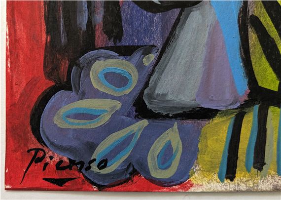 Pablo Picasso | Vintage Gouche Watercolor Cubism Signed Picasso | MutualArt