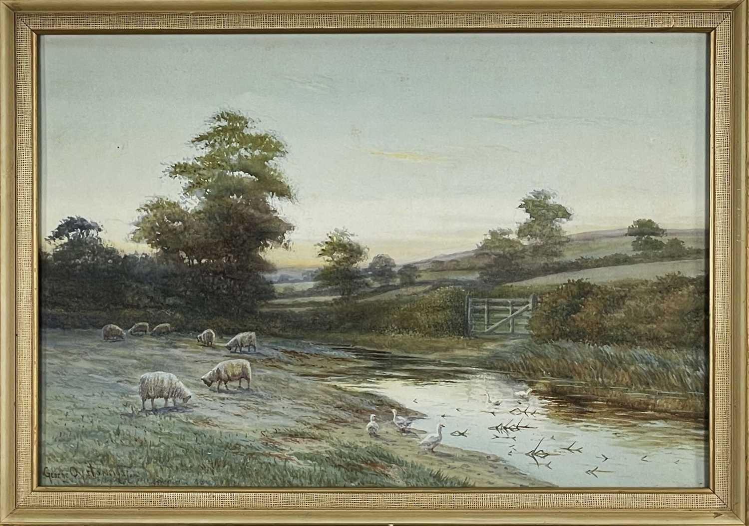 George Oyston | rural scenes of sheep grazing and walking in lane ...